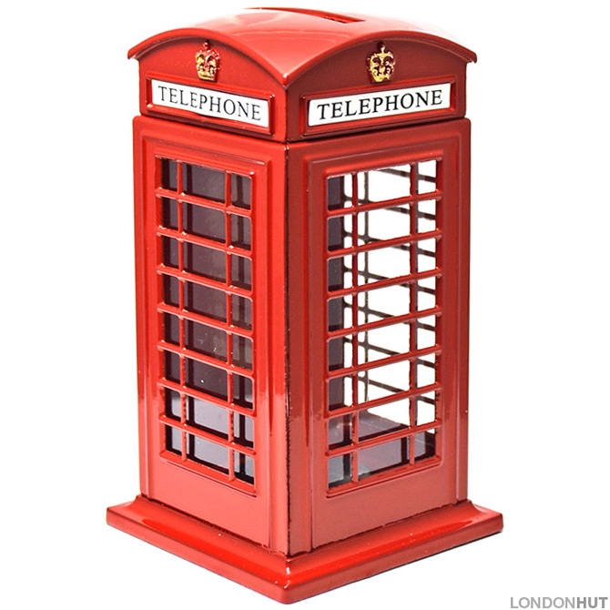 Metal Telephone Box Money Box